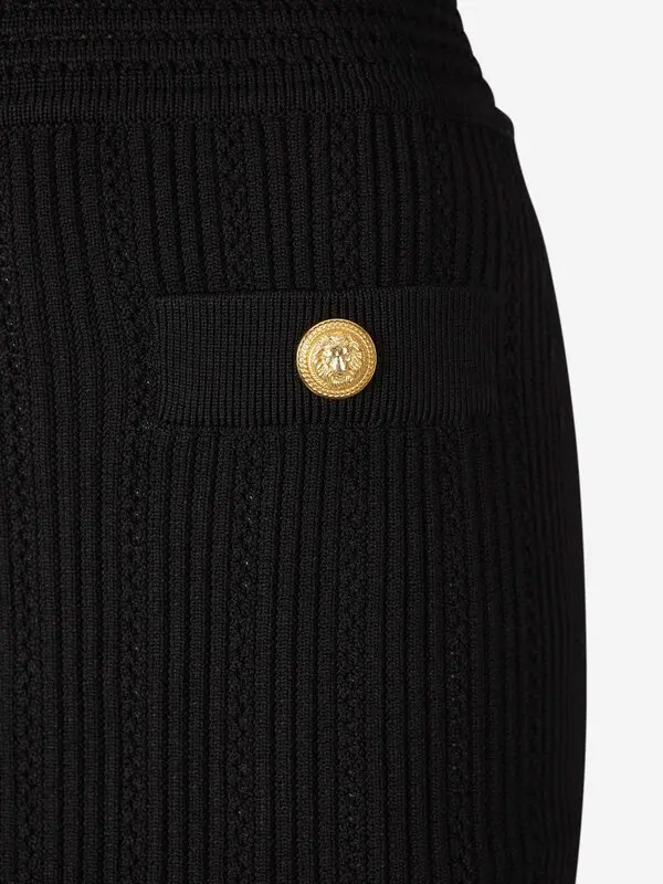 Balmain V-neck Woven Mesh Mini Dress