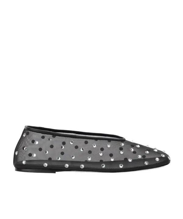 Khaite The Marcy Embellished Ballet Flats - Gray