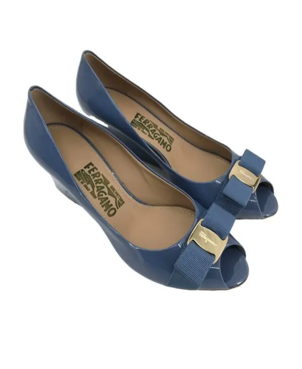 FERRAGAMO Open-toe Heels With Metal Logo Detail