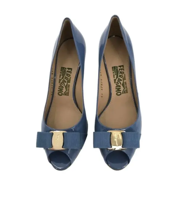 FERRAGAMO Open-toe Heels With Metal Logo Detail