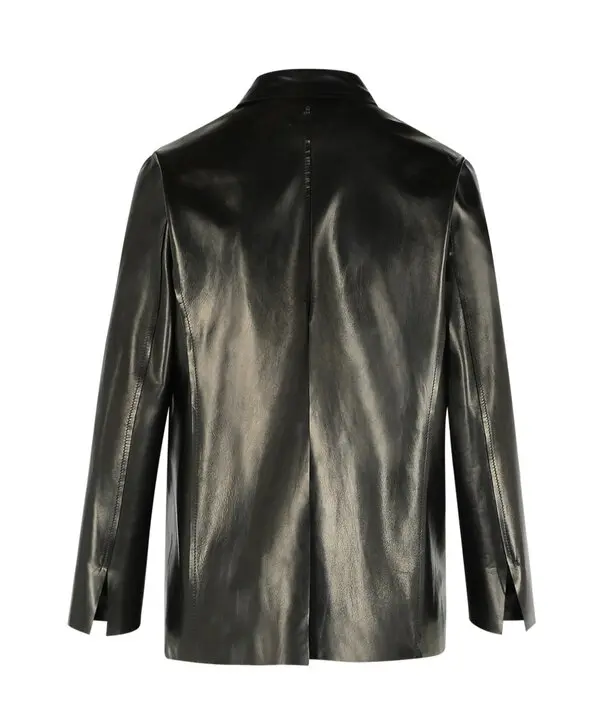 SALVATORE SANTORO Double Breasted Leather Blazer