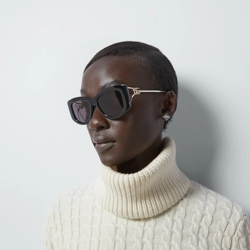 Gucci Double G Rectangle Frame Sunglasses