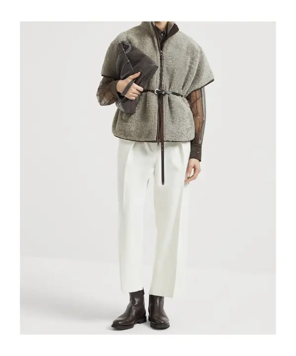 Brunello Cucinelli Monili Chain-detail Shearling Jacket