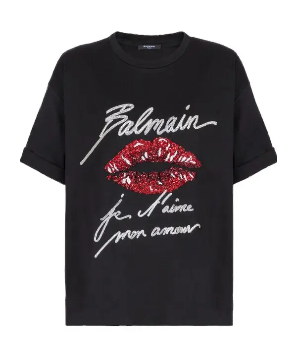 Balmain Logo Embellished Crewneck T-shirt