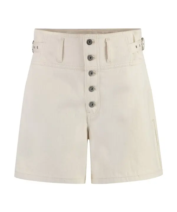 JIL SANDER Belt Loop Denim Shorts - White
