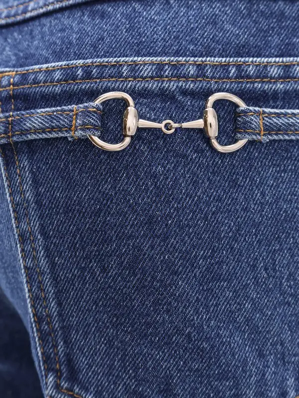 Gucci Horsebit Detail Slim Fit Jeans