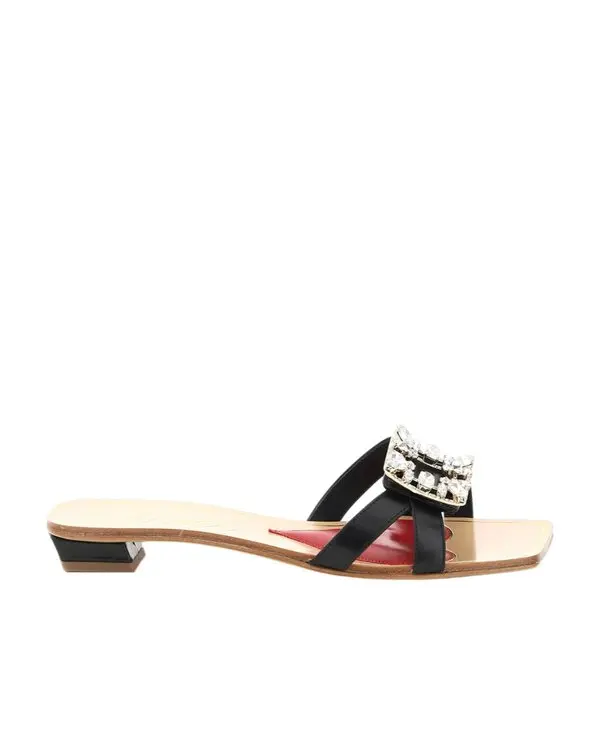ROGER VIVIER Embellished Square Toe Mules