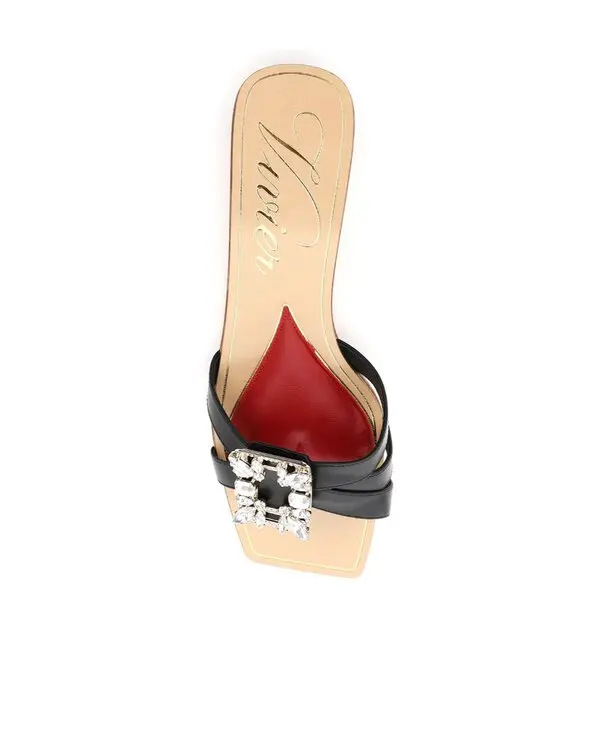 ROGER VIVIER Embellished Square Toe Mules