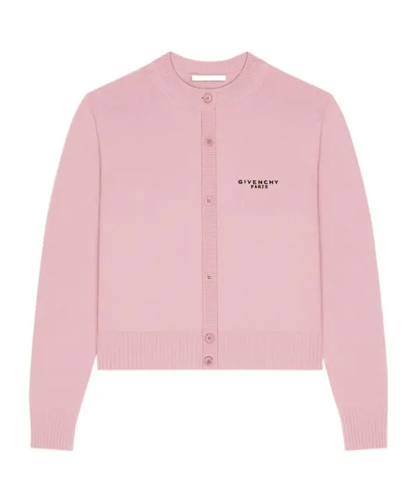 Givenchy Cropped Wool And Cashmere Cardigan - Light Pink