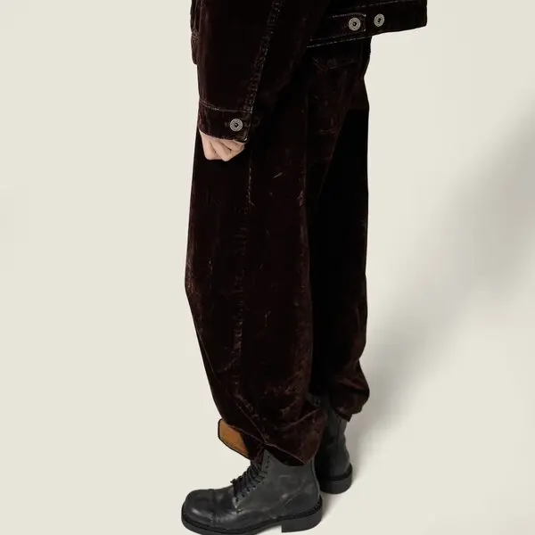 Miu Miu Wide-leg Velvet Trousers