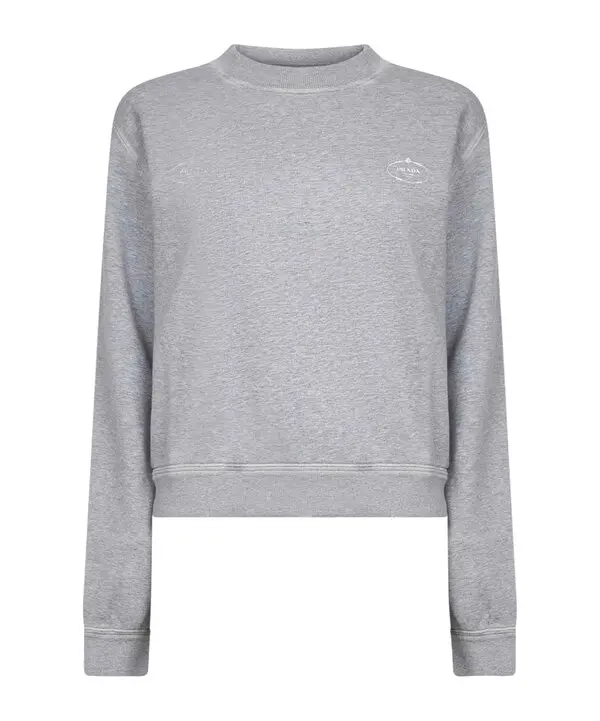 Prada Long-sleeved Crewneck Sweatshirt - Hemp Gray