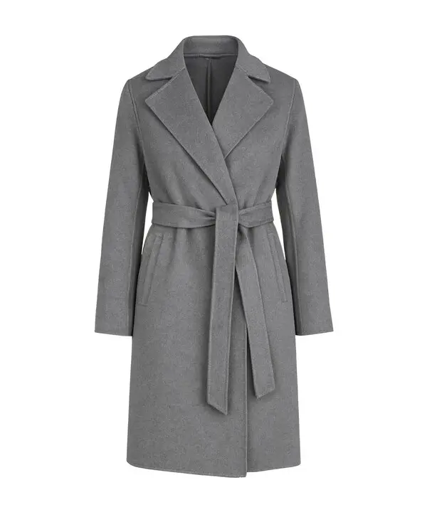 Max Mara Dravenna Belted Coat - Gray