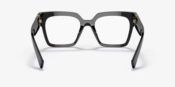 Miu Miu Square Frame Glasses With Gold Tone Logo Embellishment