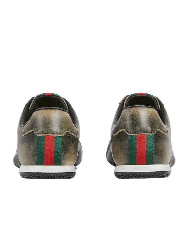 Gucci Leather Washed-effect Sneakers