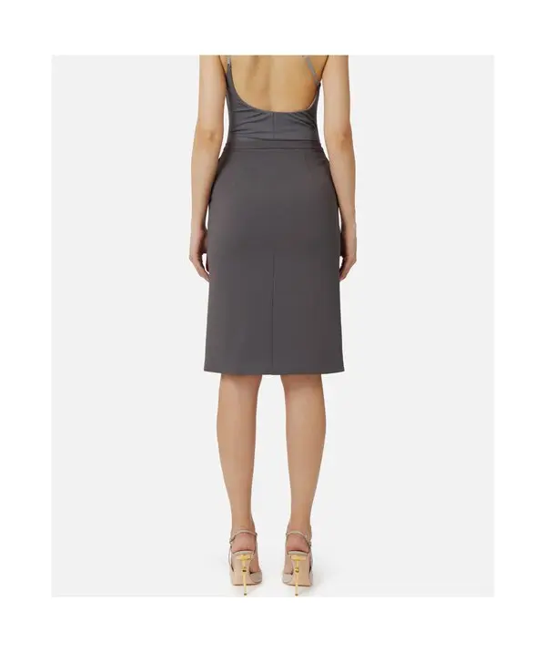 Elisabetta Franchi Midi Skirt With Front Slit