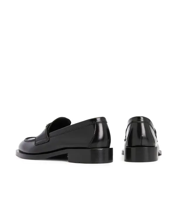 Prada Triangle-logo Leather Loafers - Black