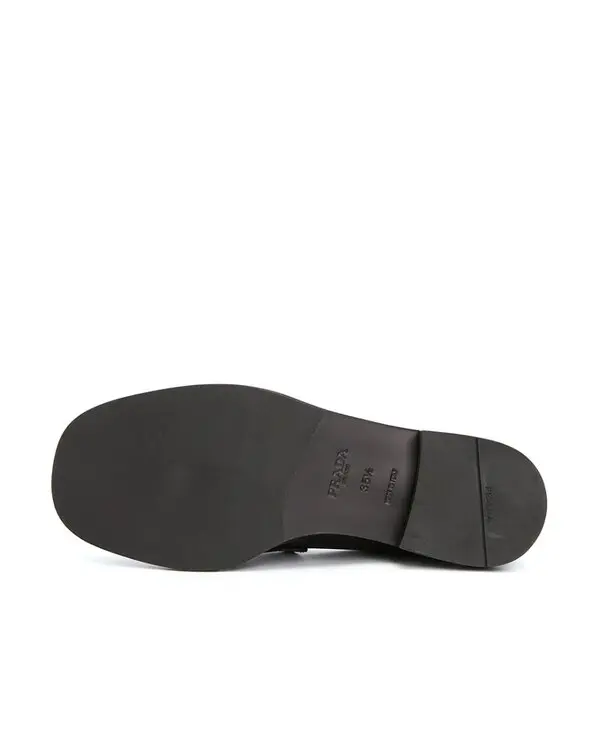 Prada Triangle-logo Leather Loafers - Black