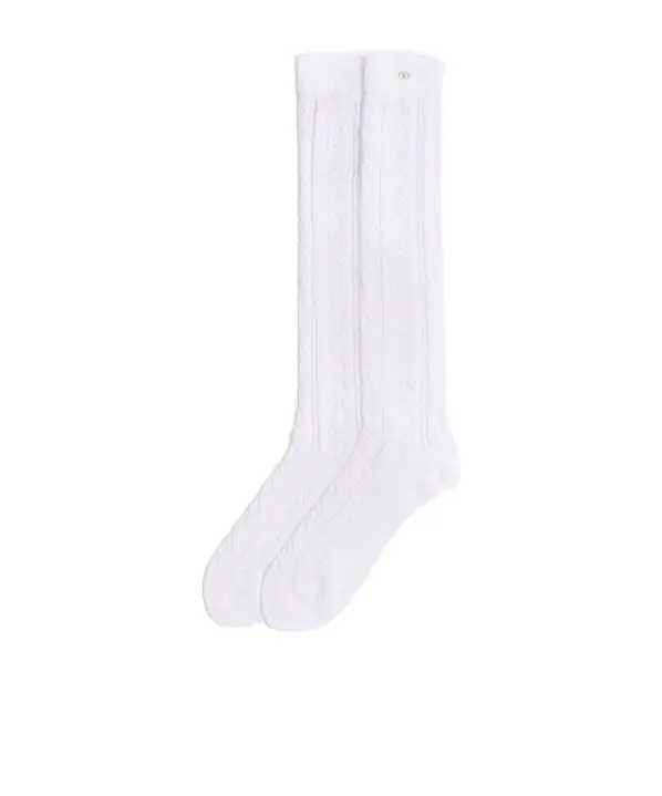 Valentino Garavani Vlogo Signature Knee High Socks - White