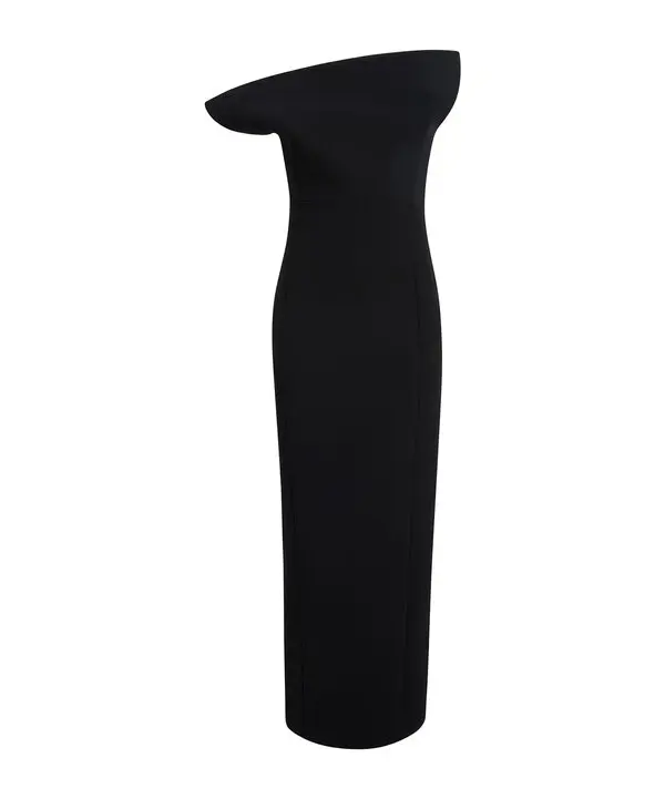 Khaite Cato Dress With Draped Bodice And Handkerchief Detail