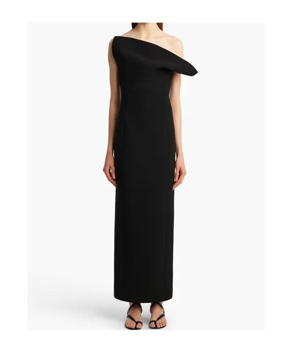 Khaite Cato Dress With Draped Bodice And Handkerchief Detail