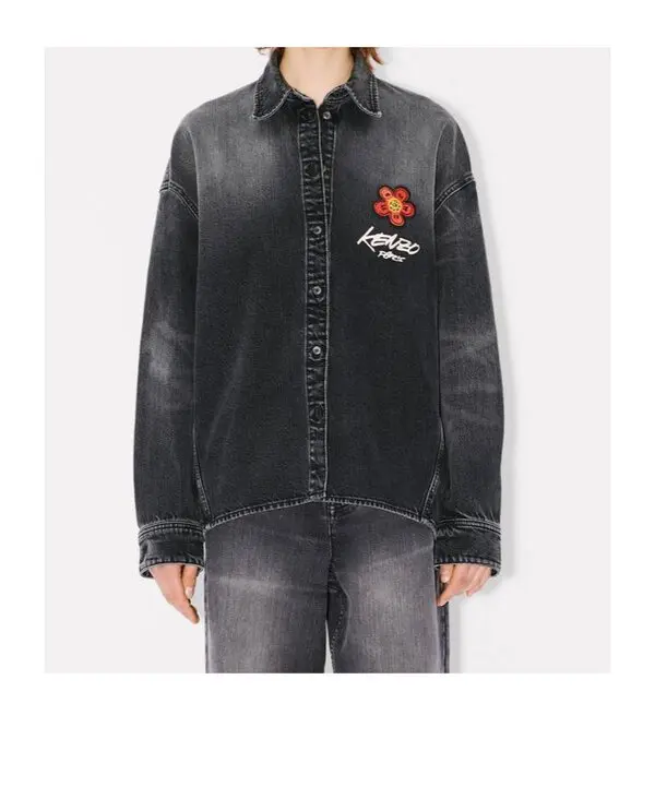 Kenzo Embroidered Logo Denim Shirt