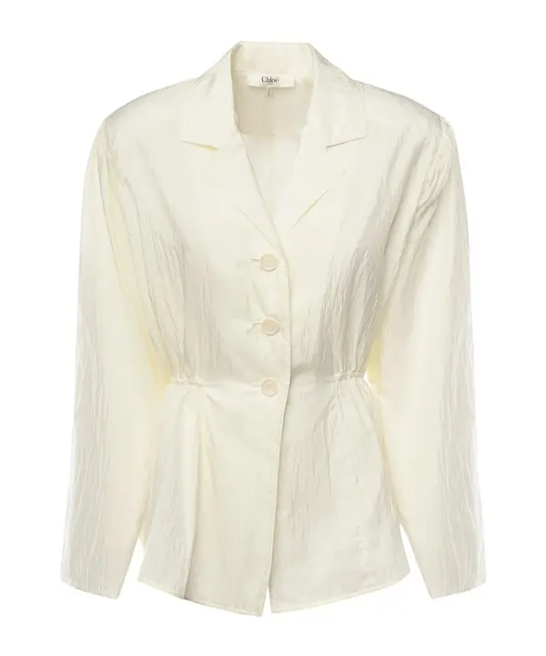 Chloé Puffy Sleeved V-neck Blouse - White