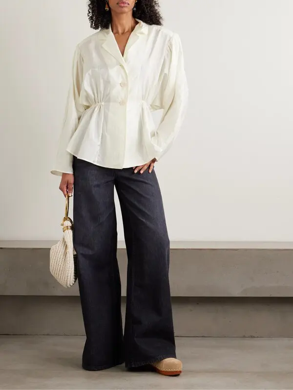 Chloé Puffy Sleeved V-neck Blouse - White