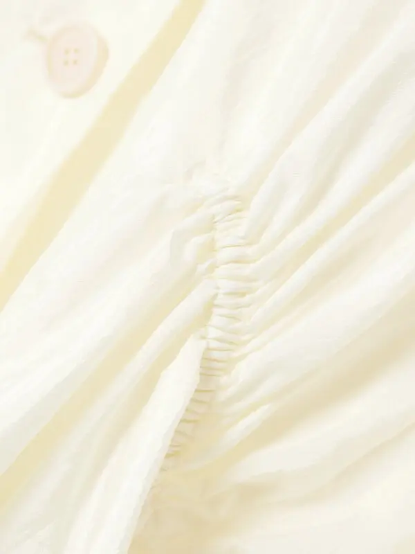Chloé Puffy Sleeved V-neck Blouse - White