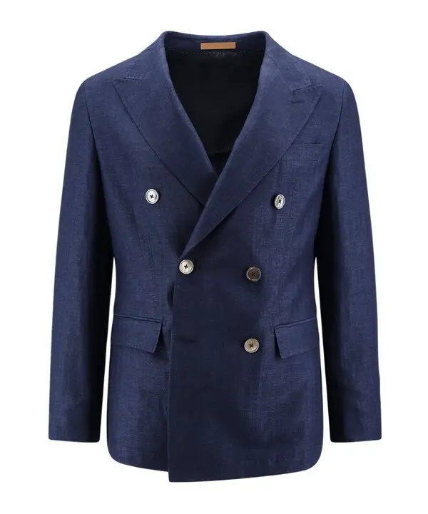 Hugo Boss Double-breasted Herringbone Blazer