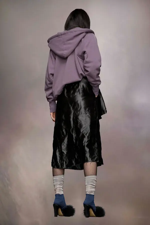 MAISON MARGIELA Logo Detailed Drawstring Hoodie - Purple