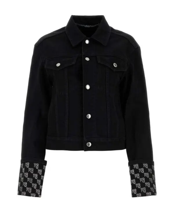 Alexander Wang Embellished Long Sleeve Denim Jacket