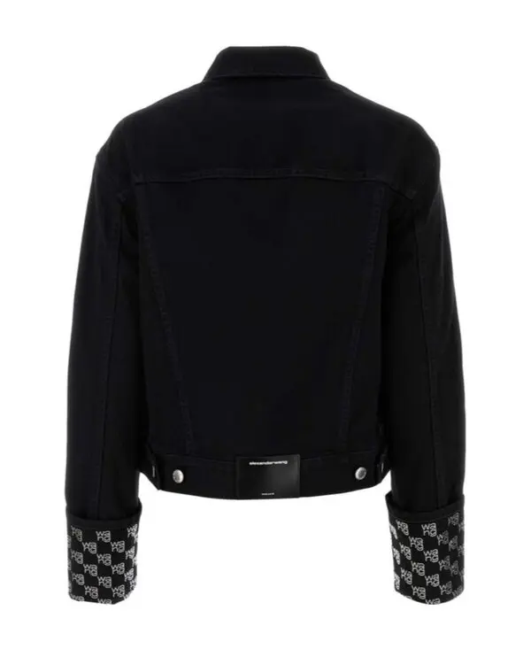 Alexander Wang Embellished Long Sleeve Denim Jacket