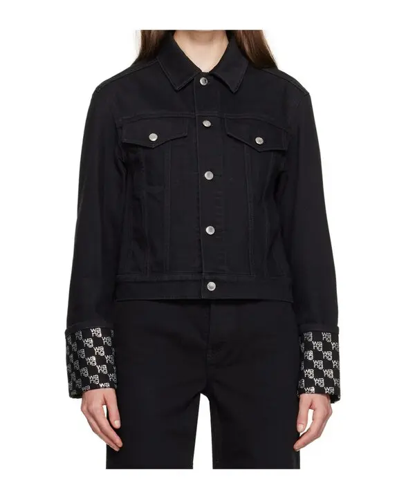 Alexander Wang Embellished Long Sleeve Denim Jacket