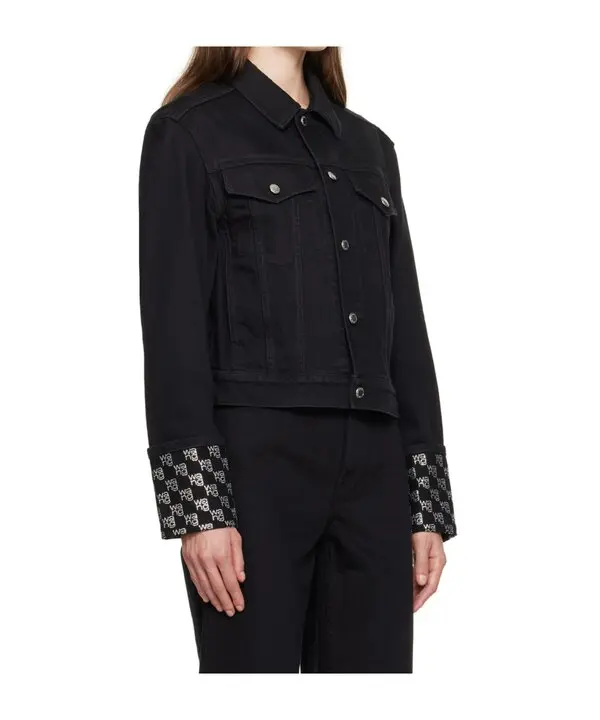Alexander Wang Embellished Long Sleeve Denim Jacket