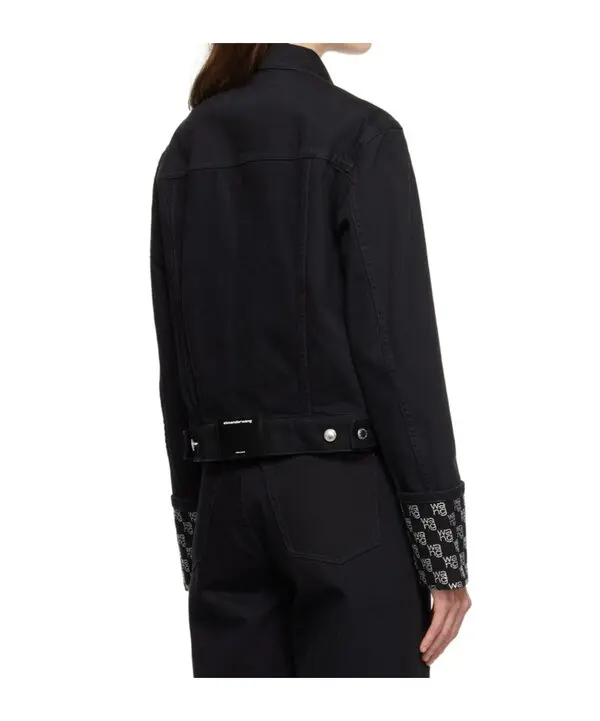 Alexander Wang Embellished Long Sleeve Denim Jacket