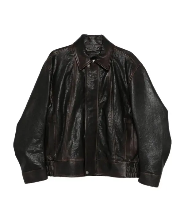 GOLDEN GOOSE Leather Bomber Jacket - Black
