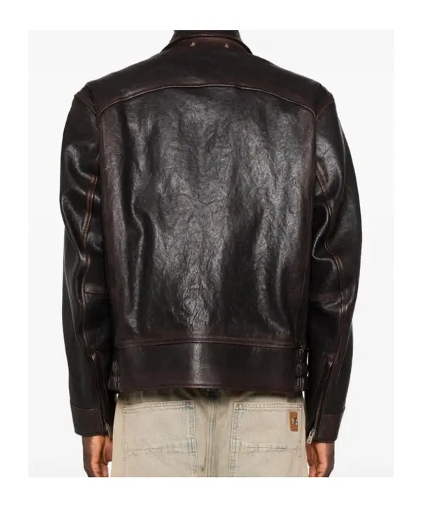 GOLDEN GOOSE Leather Bomber Jacket - Black