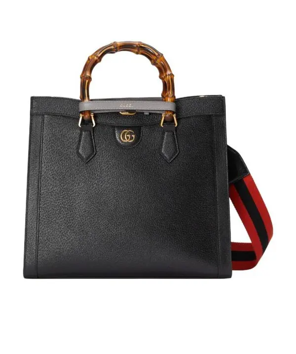 Gucci Diana Bamboo Top Handle Tote Bag - Black