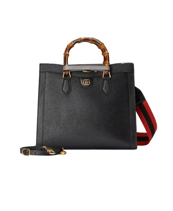 Gucci Diana Bamboo Top Handle Tote Bag - Black