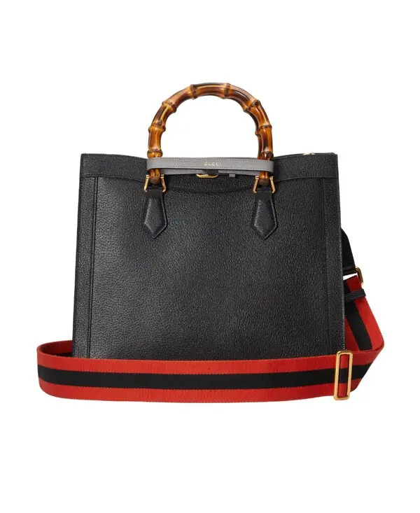 Gucci Diana Bamboo Top Handle Tote Bag - Black
