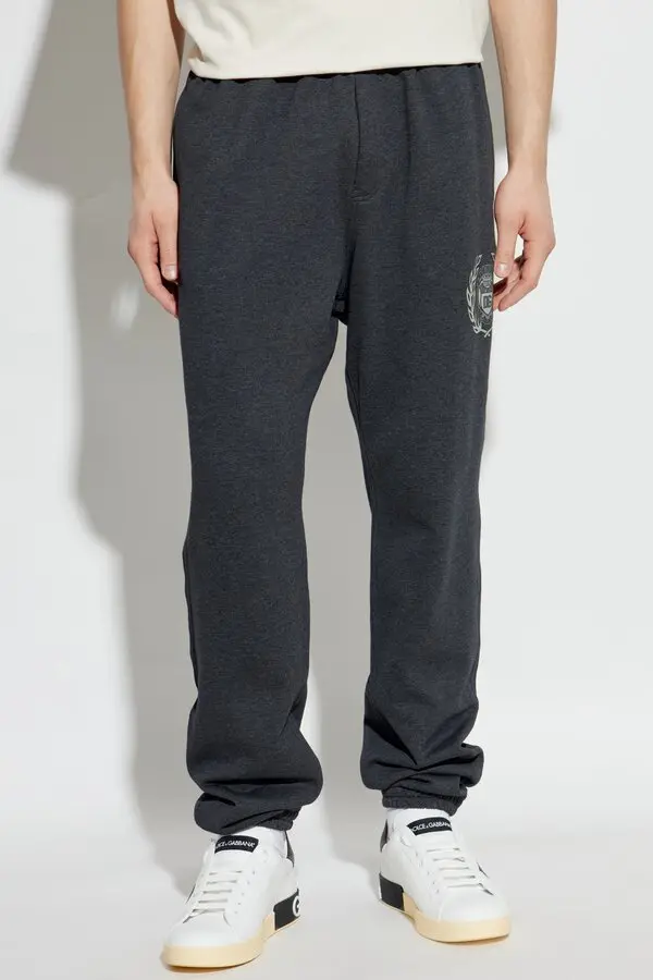 Dolce & Gabbana Dolce Gabbana Logo Printed Drawstring Sweatpants - Grey