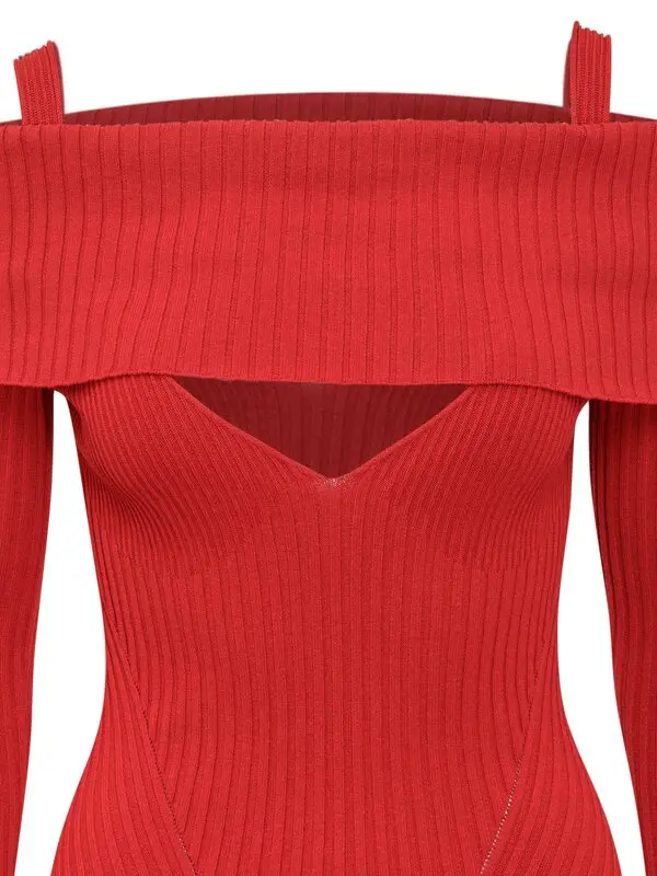 ANDREĀDAMO Off-shoulder Knit Dress