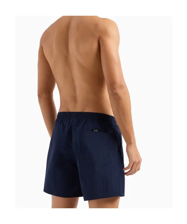 Armani Exchange Logo Drawstring Swim Trunks - Black