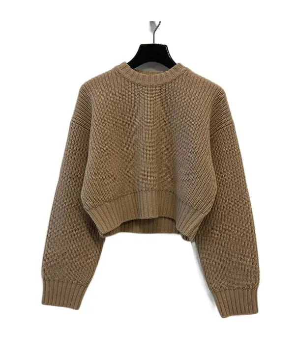 Bottega Veneta Cropped Ribbed Jumper - Brown