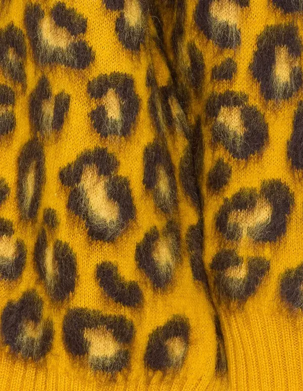Bottega Veneta Leopard Print V-neck Knitted Cardigan