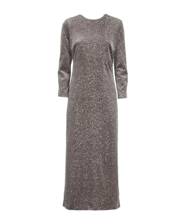Peserico Sequined Long Sleeve Midi Dress