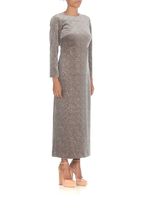 Peserico Sequined Long Sleeve Midi Dress