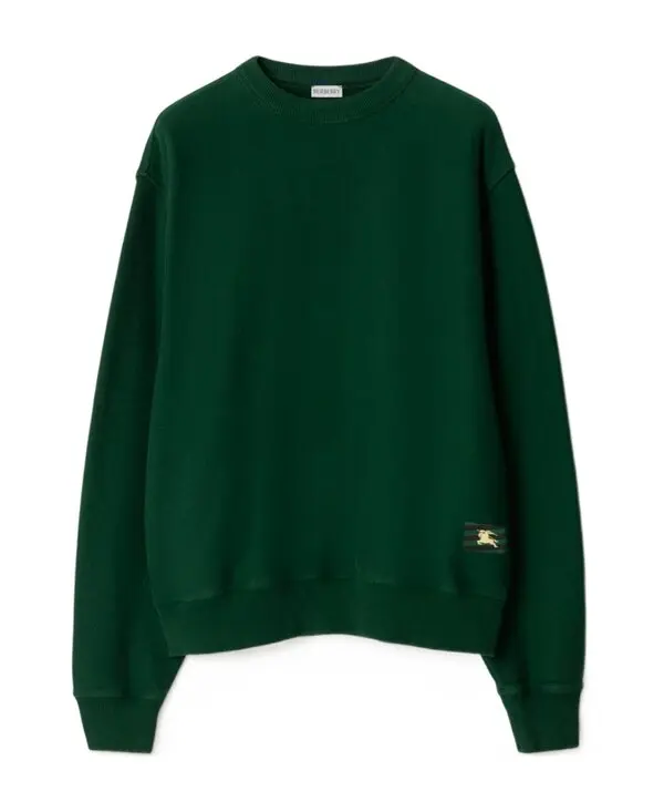 Burberry Ekd Logo-patch Crewneck Sweatshirt - Green