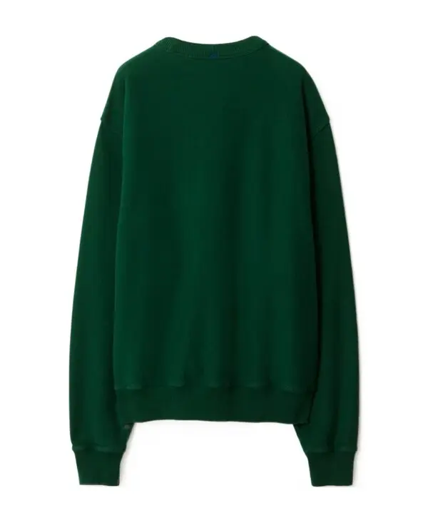Burberry Ekd Logo-patch Crewneck Sweatshirt - Green