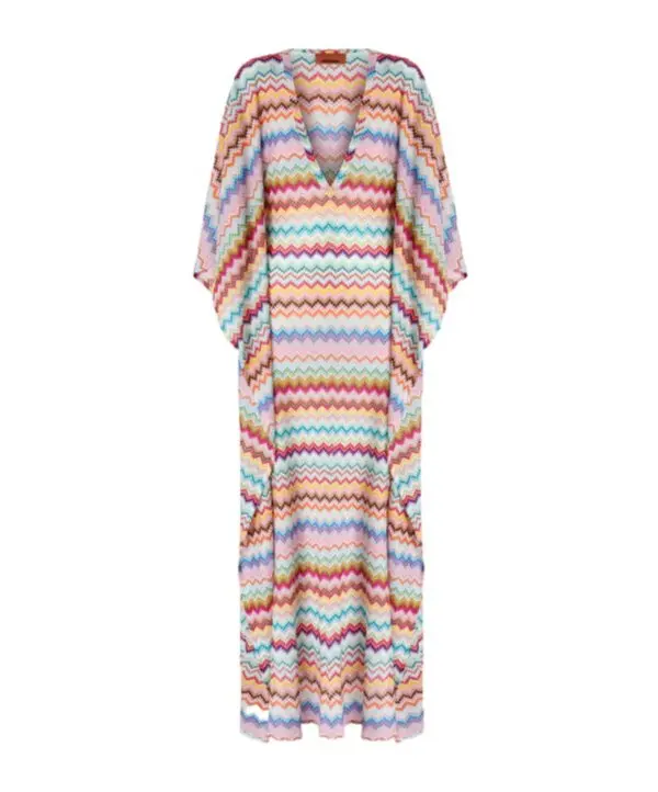 Missoni Micro Pixel-effect Zigzag Pattern Long Caftan - Multiple Colors